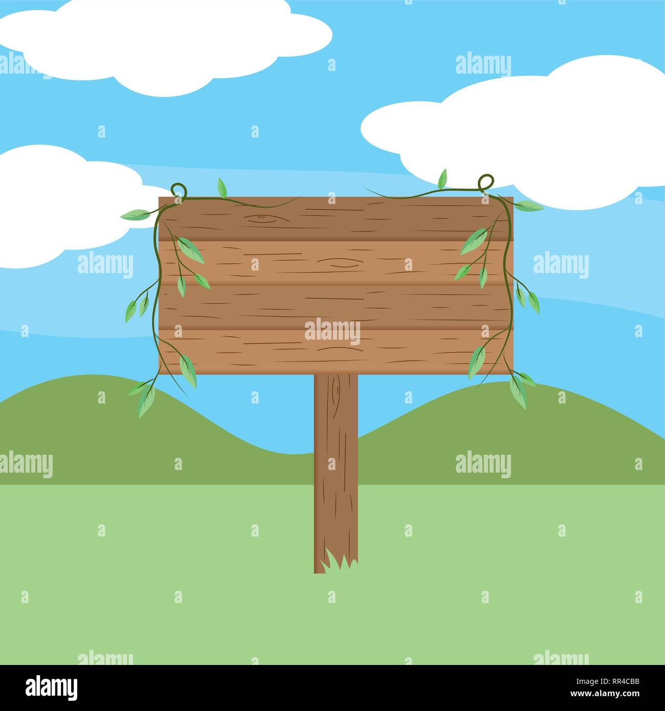 wooden sign cartoon Stock Vector Image & Art - Alamy