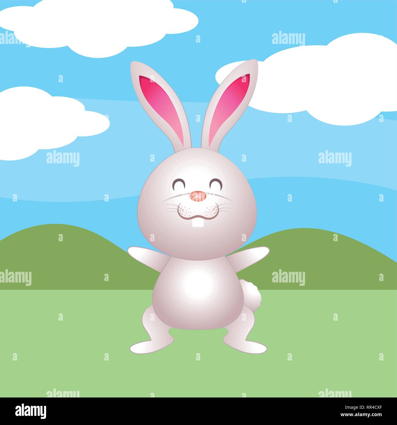 cute rabbit cartoon Stock Vector Image & Art - Alamy