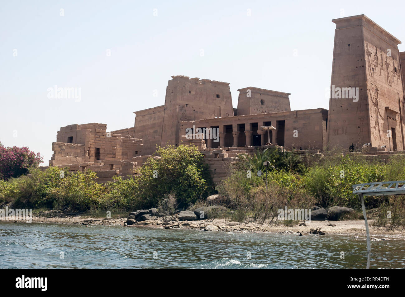 Aswan, Egypt - April 17 2008: The temple of Isis at Philae near the ...