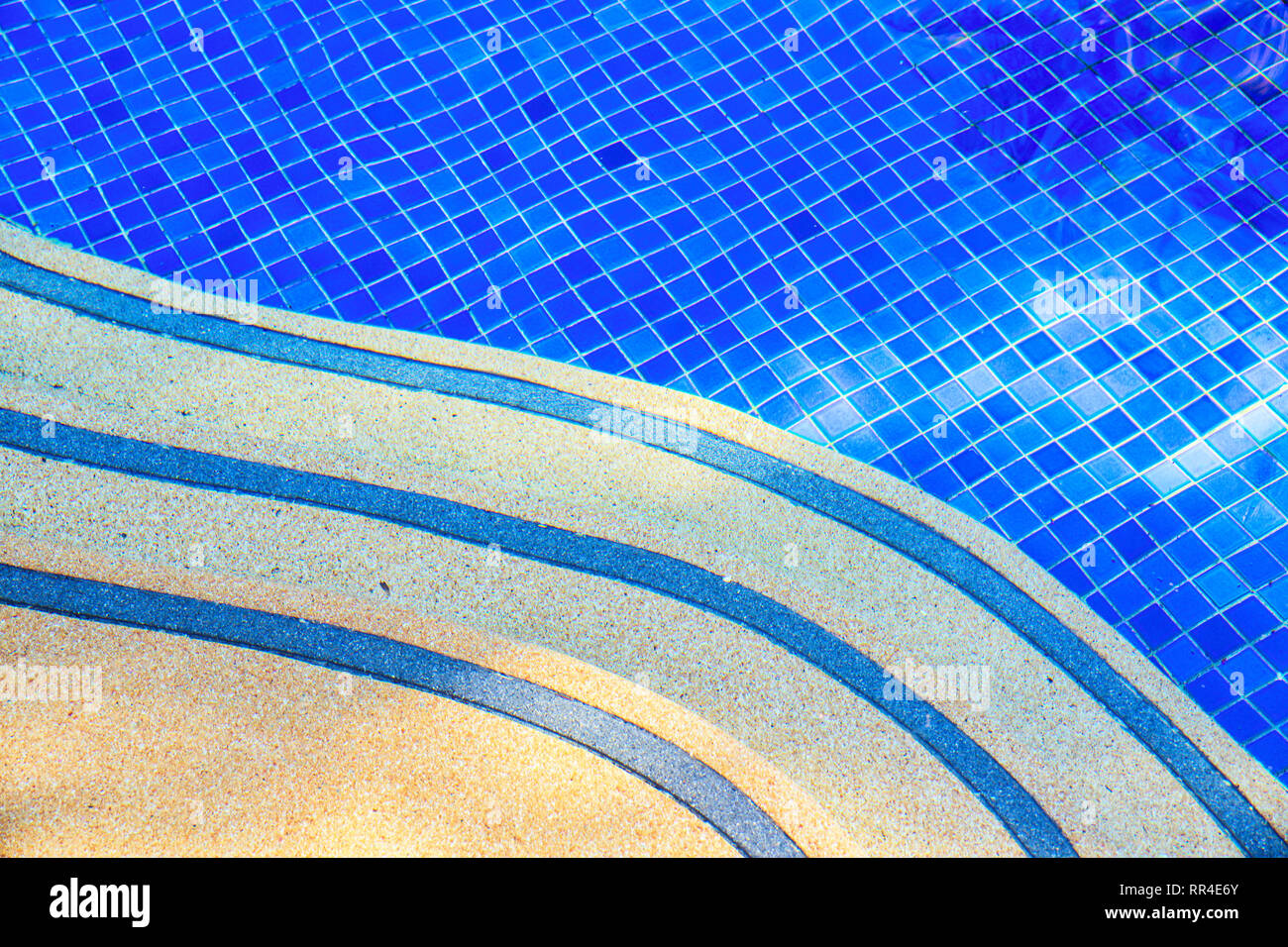 Top view of blue water and stairs in swimming pool Stock Photo - Alamy