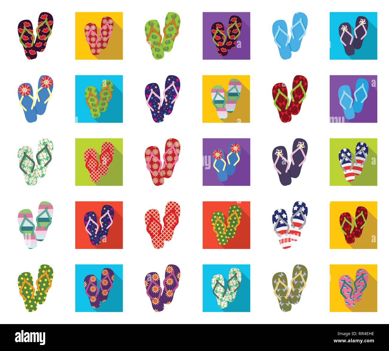 beach,cartoon,flat,collection,design,drawing,flip,flops,icon ...