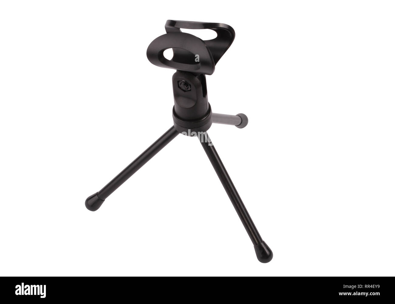 black microphone tripod isolated on white Stock Photo - Alamy