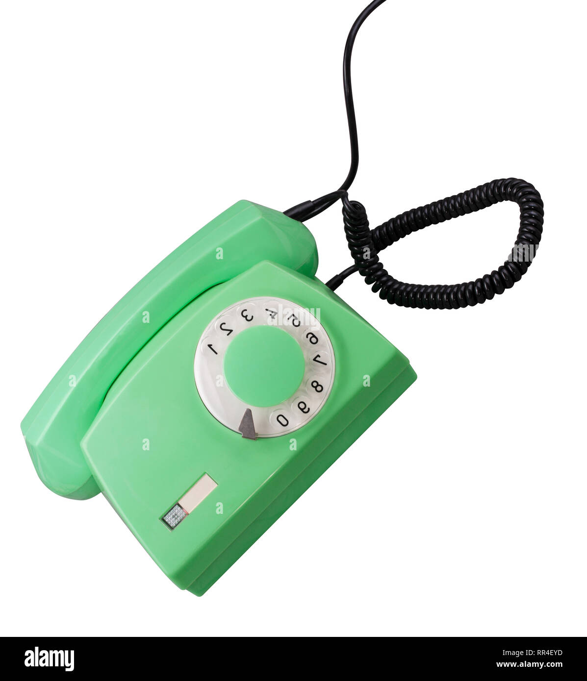 Old Green Rotary Telephone isolated Stock Photo - Alamy