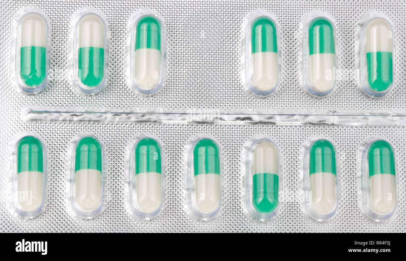 Many Tablets in Blister Isolated Stock Photo - Alamy