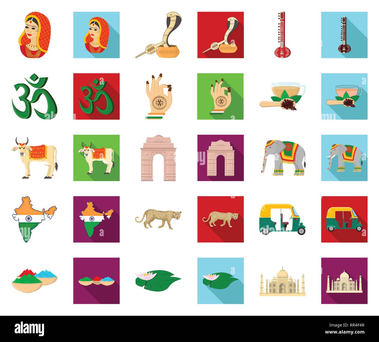 attributes,aum,cartoon,flat,character,collection,country,cow,culture ...