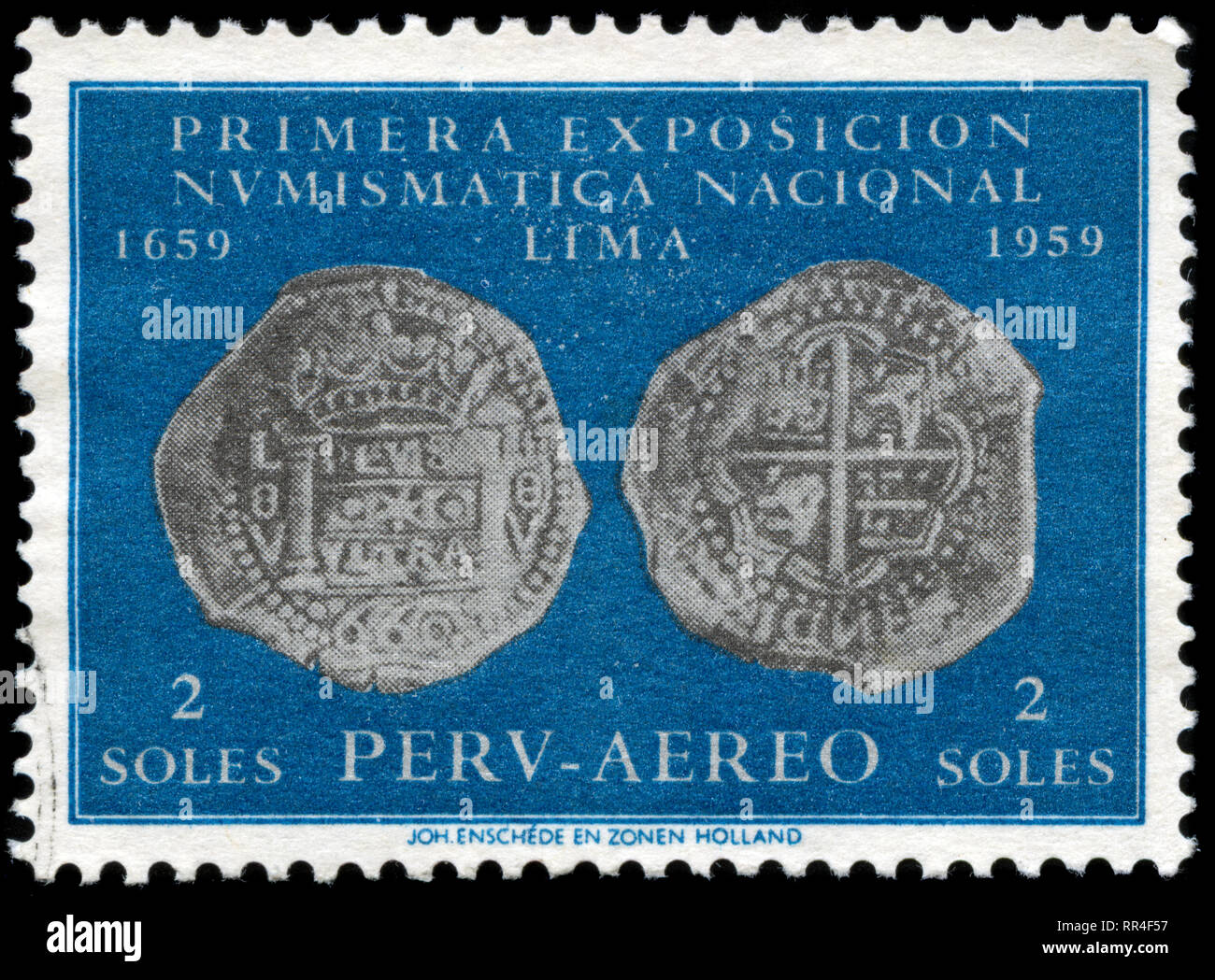 Postage stamp from Peru in the National Numismatic Exhibition, 1st Ed ...