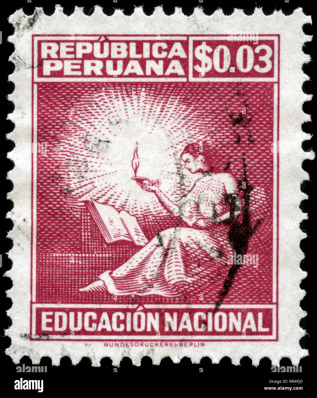 Postage stamp from Peru in the Surtax for Education series issued in ...
