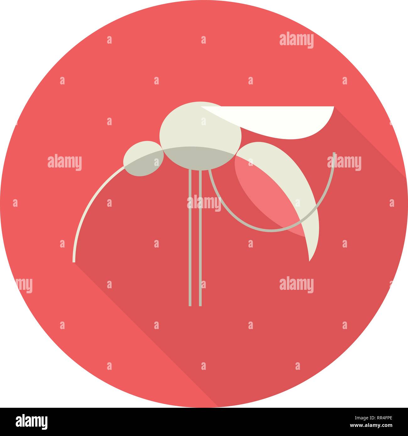 Mosquito as Red Flat Design Icon. Vector Illustration Stock Vector ...