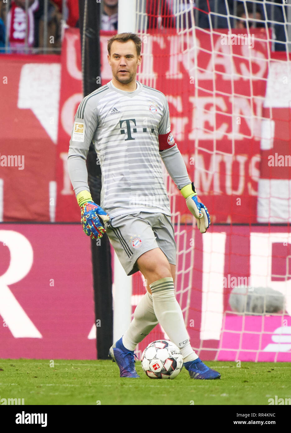 Munich, Germany. 23rd February, 2019. Manuel NEUER, FCB 1 drives ...