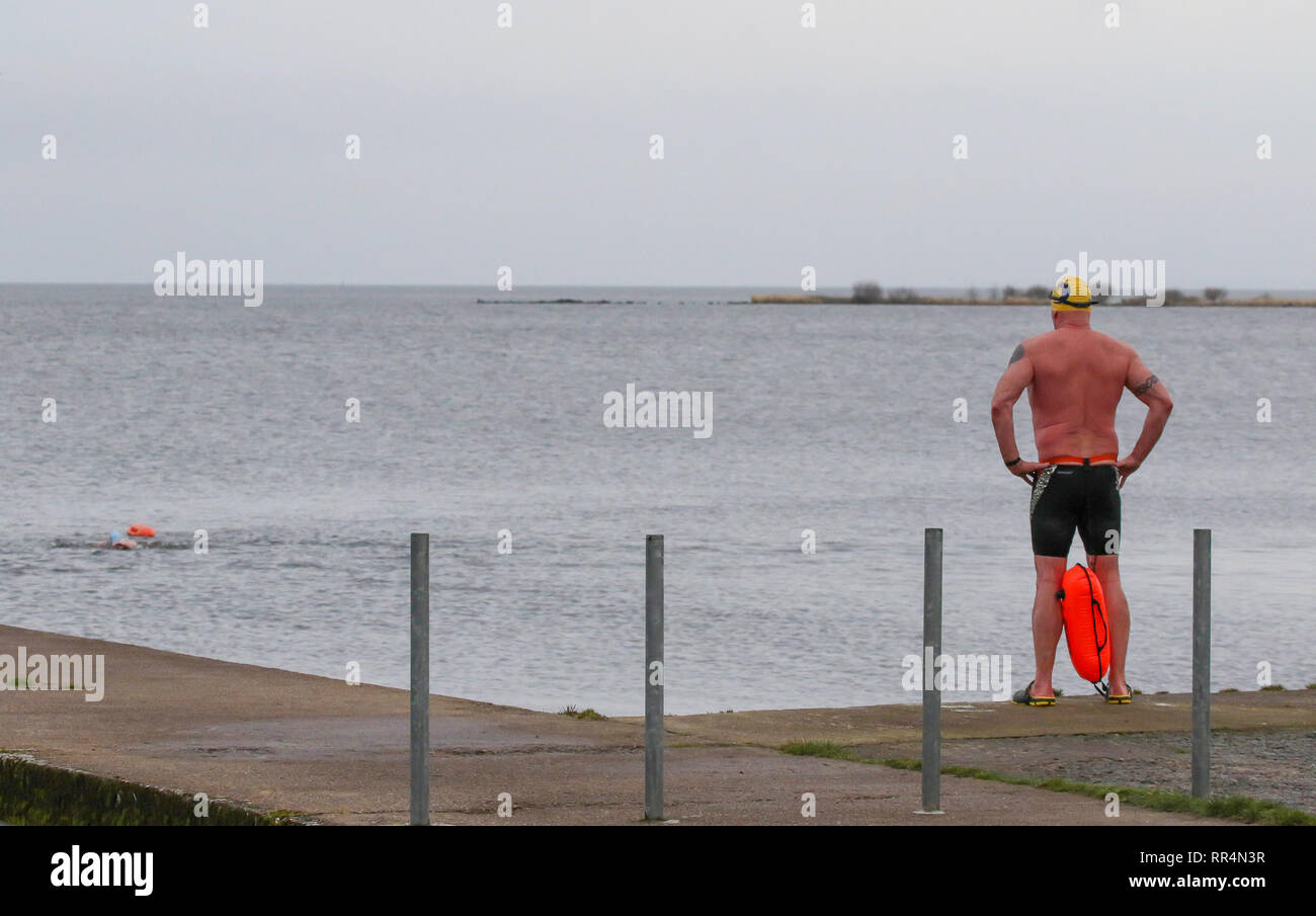 Male swimmer standing freshwater lake hi-res stock photography and ...