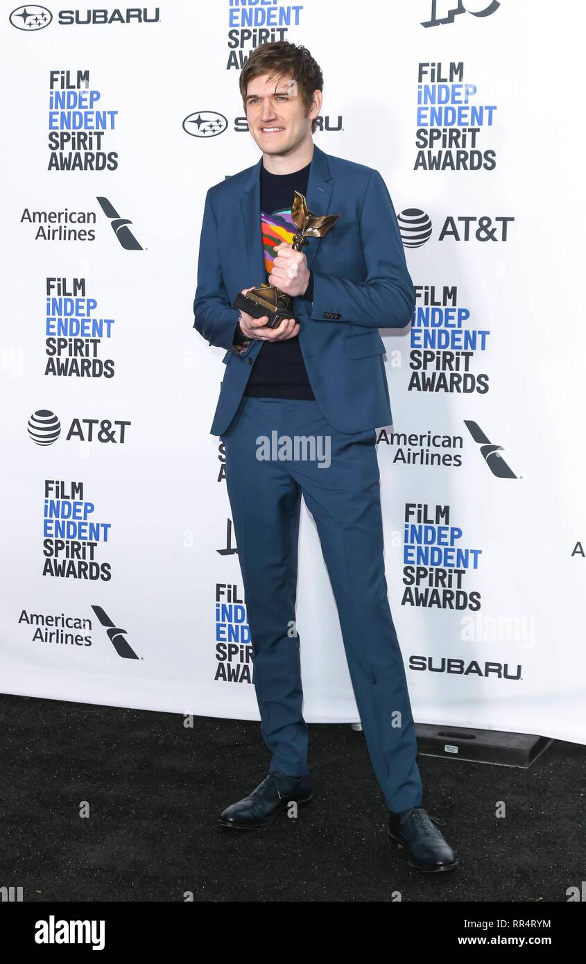 Bo Burnham poses in the press room of the Film Independent Spirit ...