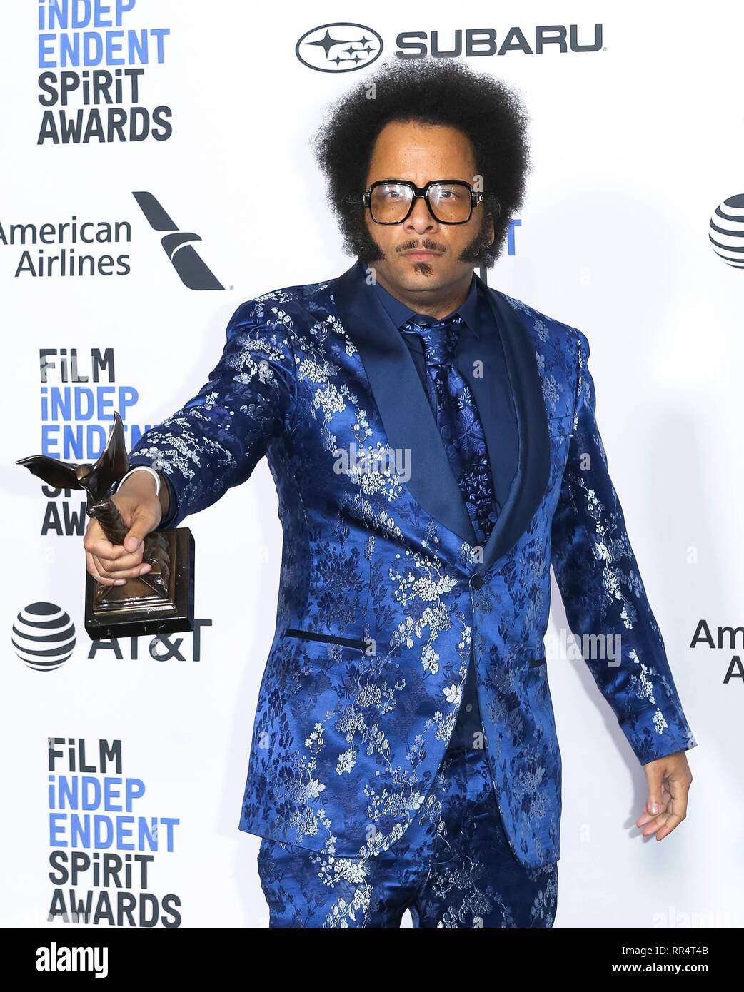 Boots Riley poses in the press room of the Film Independent Spirit ...