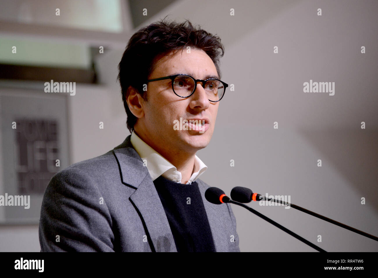 Rome, Italy. 24th Feb, 2019. Silvio Maselli, Councilor for Culture of ...