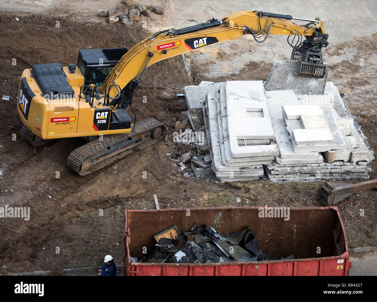 Concrete floor demolition excavator hi-res stock photography and images ...