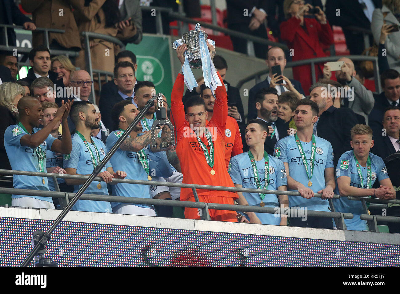 Ederson manchester city trophy hi-res stock photography and images - Alamy