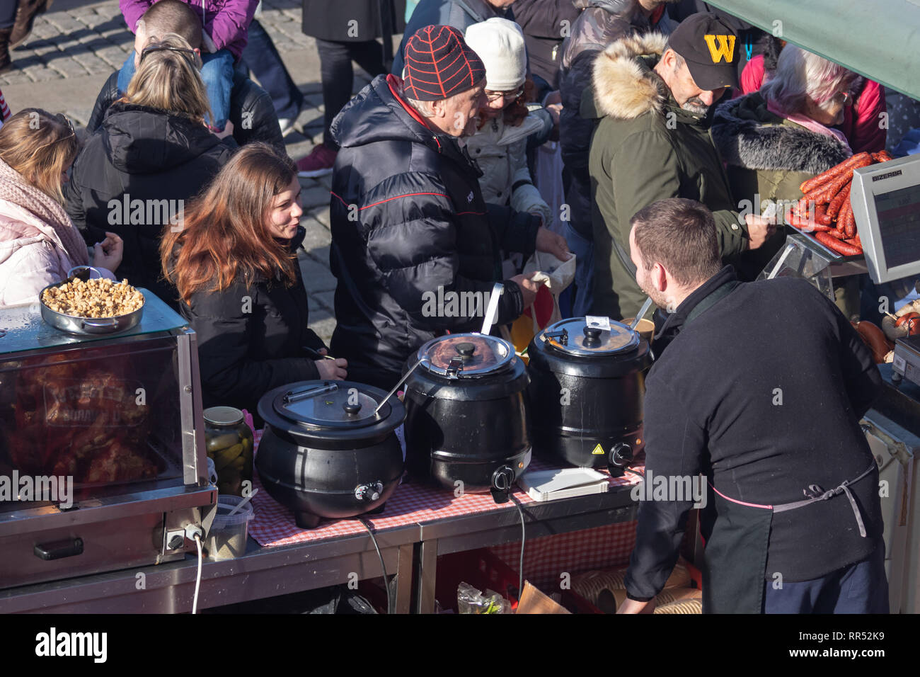 PRAGUE, CZECH REPUBLIC - FEBRUARY 16, 2019: People shopping at the ...