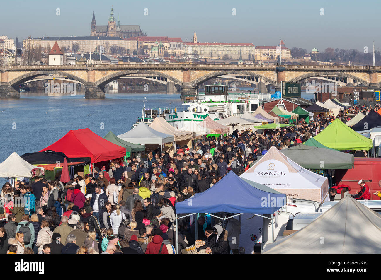 PRAGUE, CZECH REPUBLIC - FEBRUARY 16, 2019: People shopping at the ...