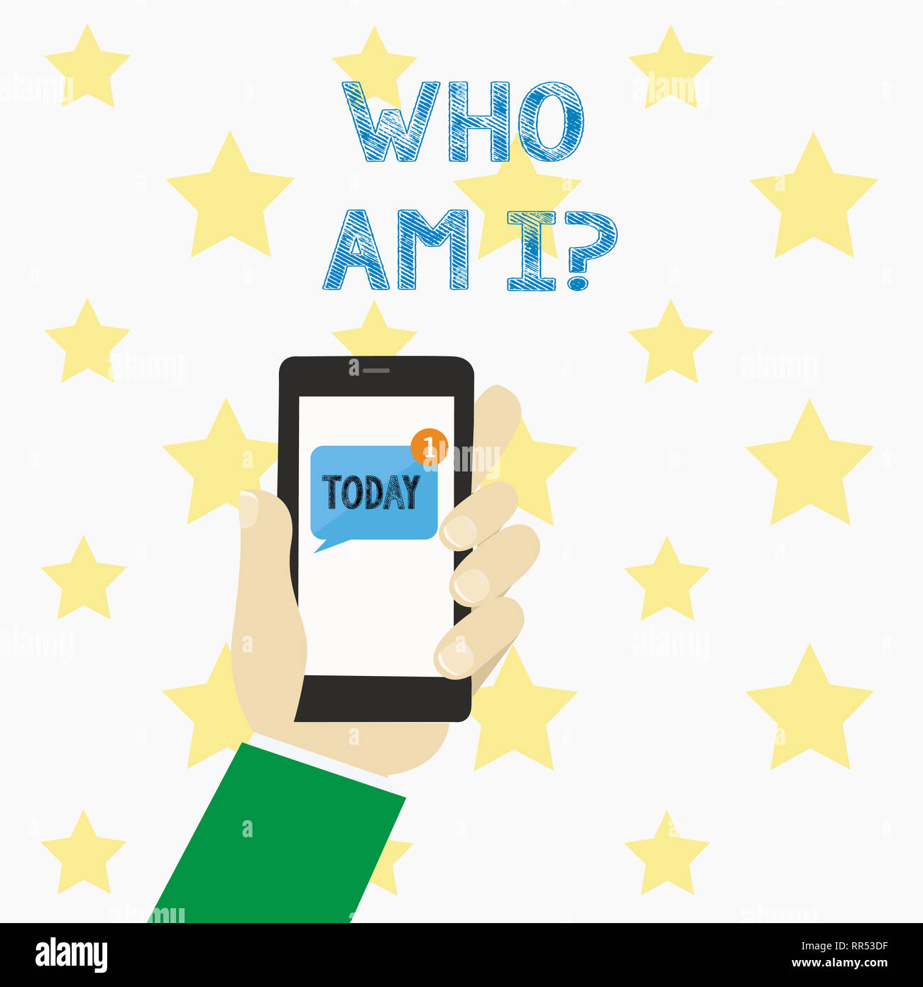 Text sign showing Who Am I. Conceptual photo Introduce Identify ...