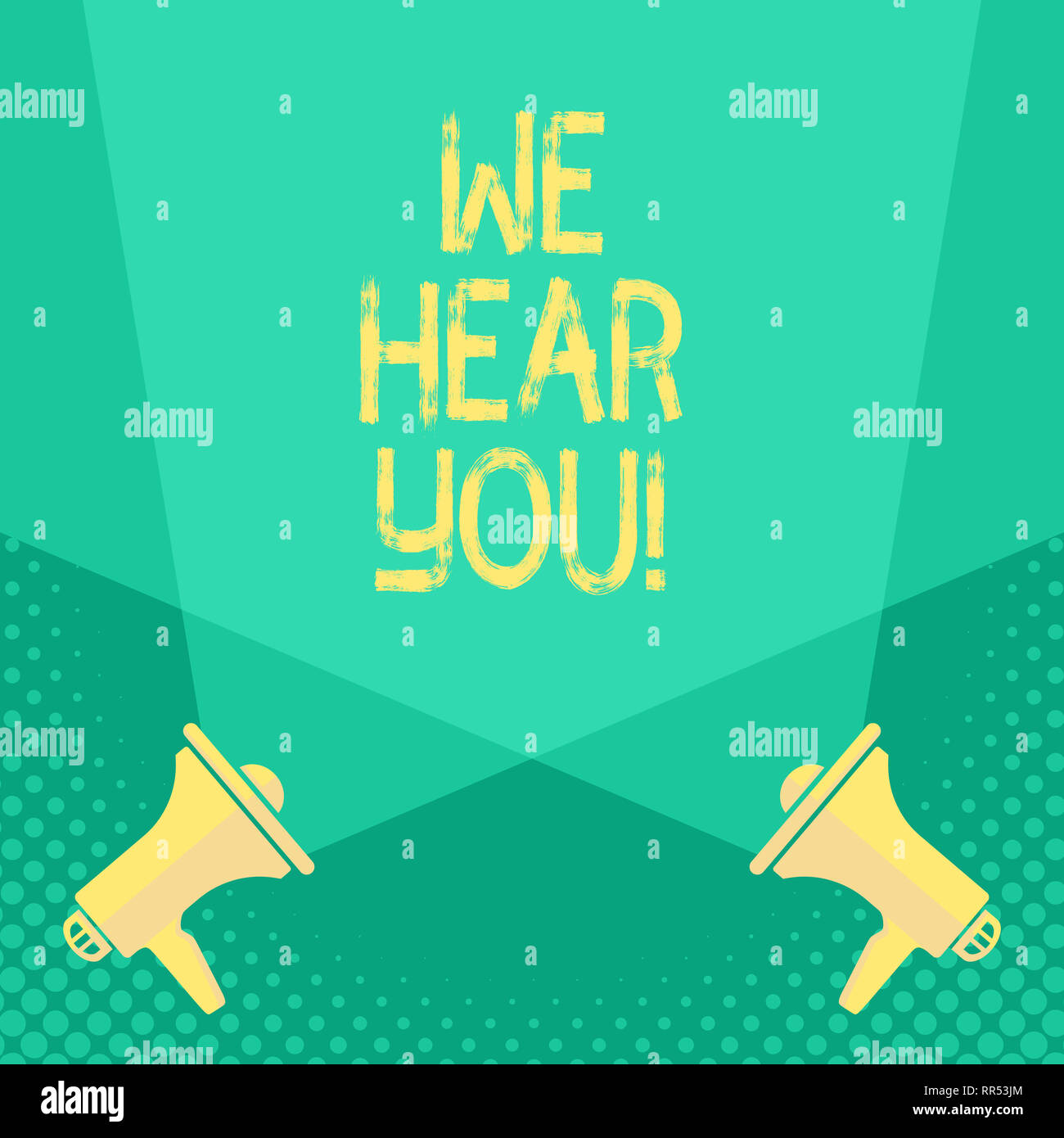 Handwriting text We Hear You. Concept meaning Listening intently ...
