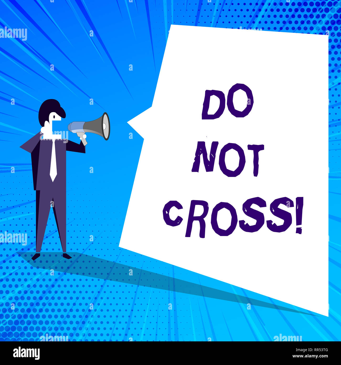 Handwriting text writing Do Not Cross. Concept meaning Crossing is ...