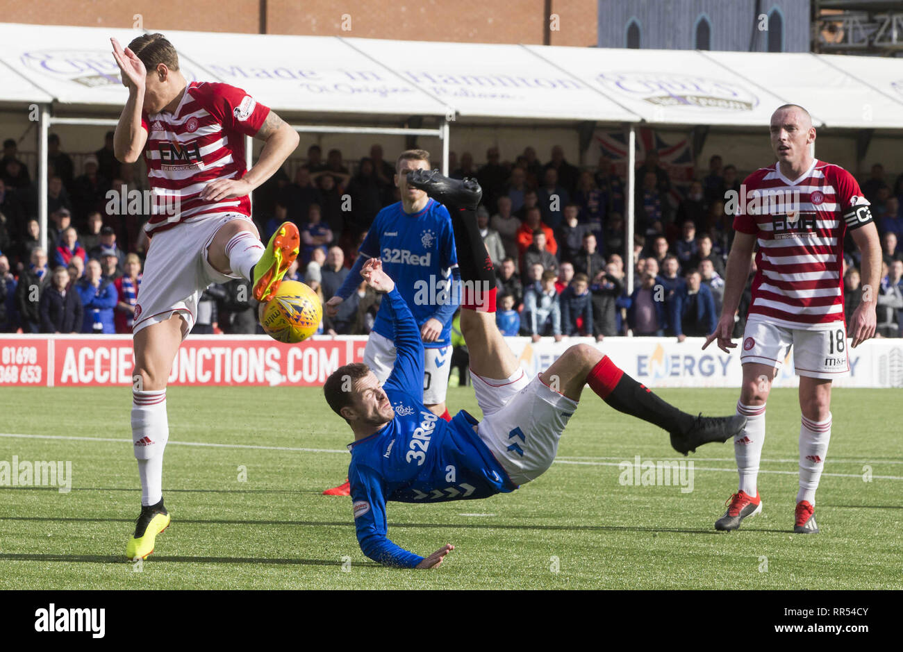 Rangers' Kyle Lafferty attempts a shot during the Scottish Premiership ...