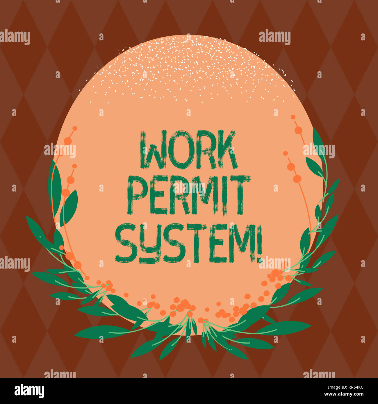 Writing note showing Work Permit System. Business photo showcasing ...