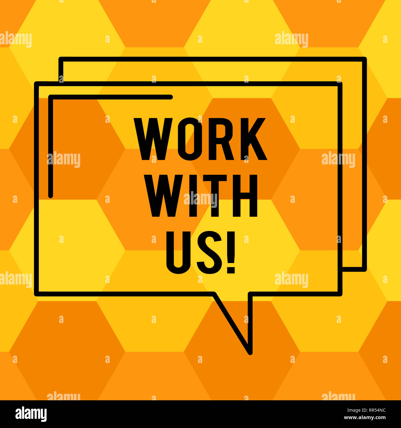 Handwriting text writing Work With Us. Concept meaning Invitation to ...