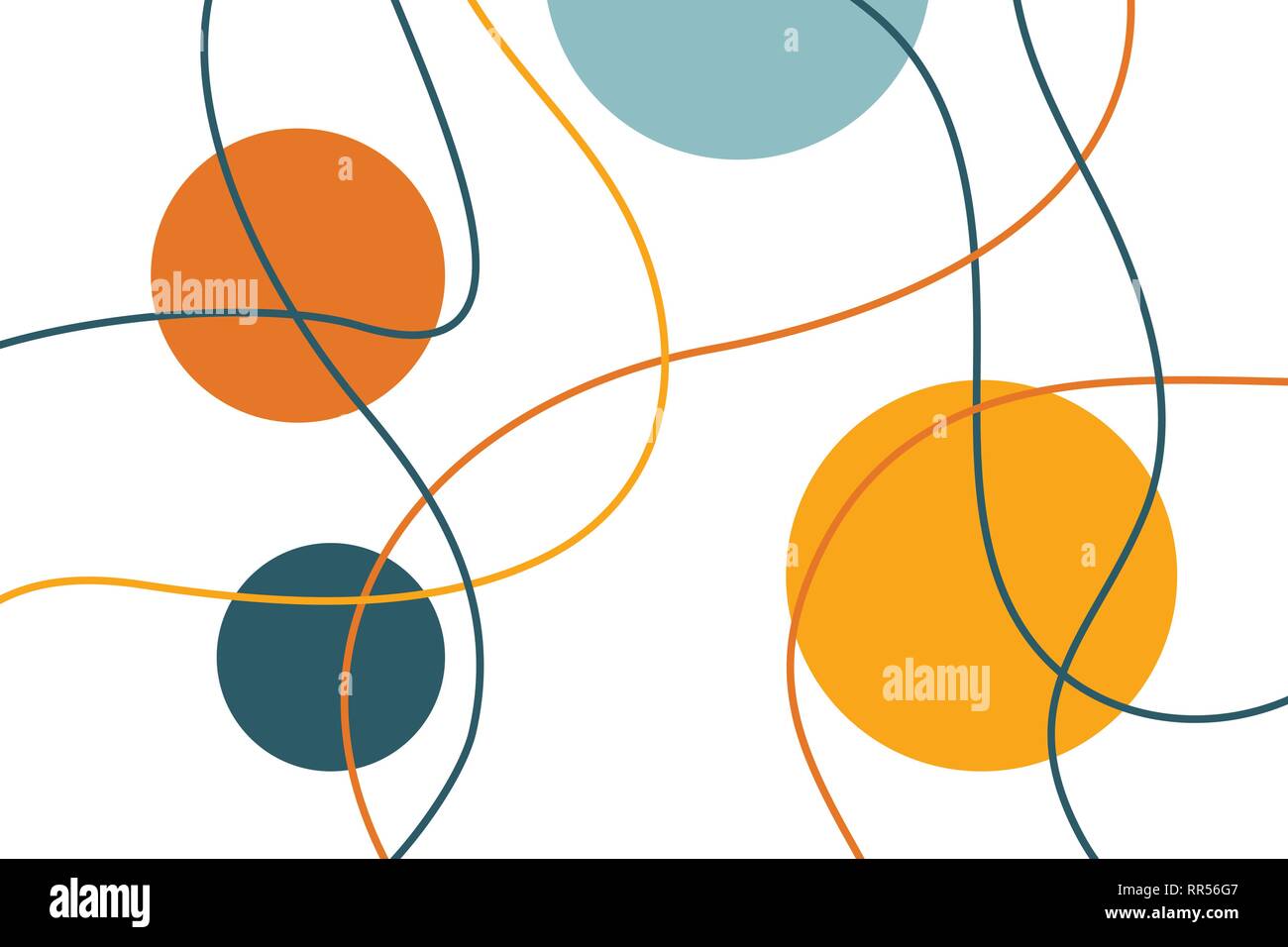 Abstract, background pattern made with curvy, colorful lines and circle ...