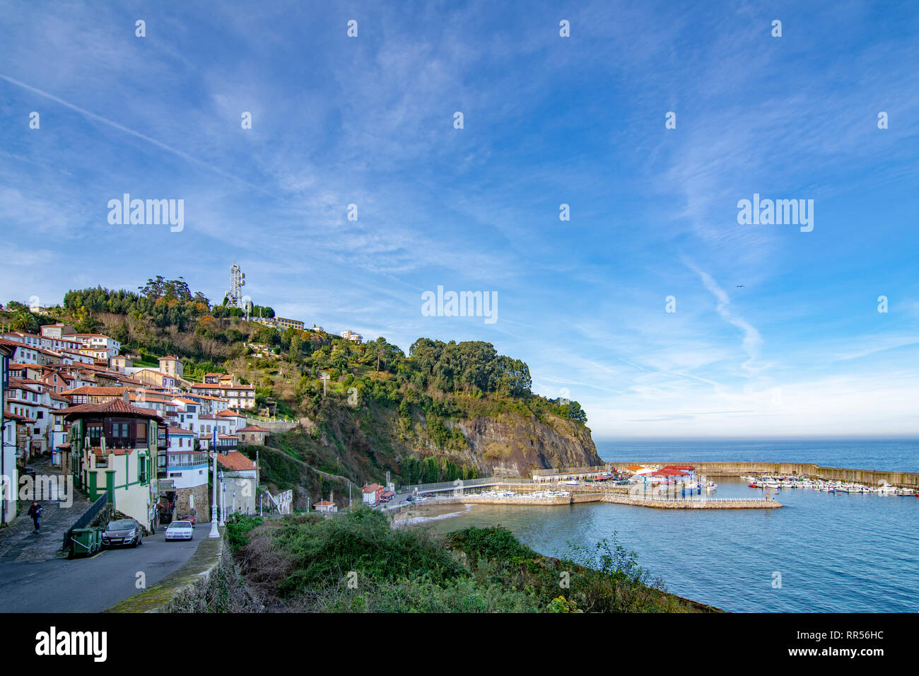 Lastres, Asturias, Spain: January 2016: Streets and buildings of the ...
