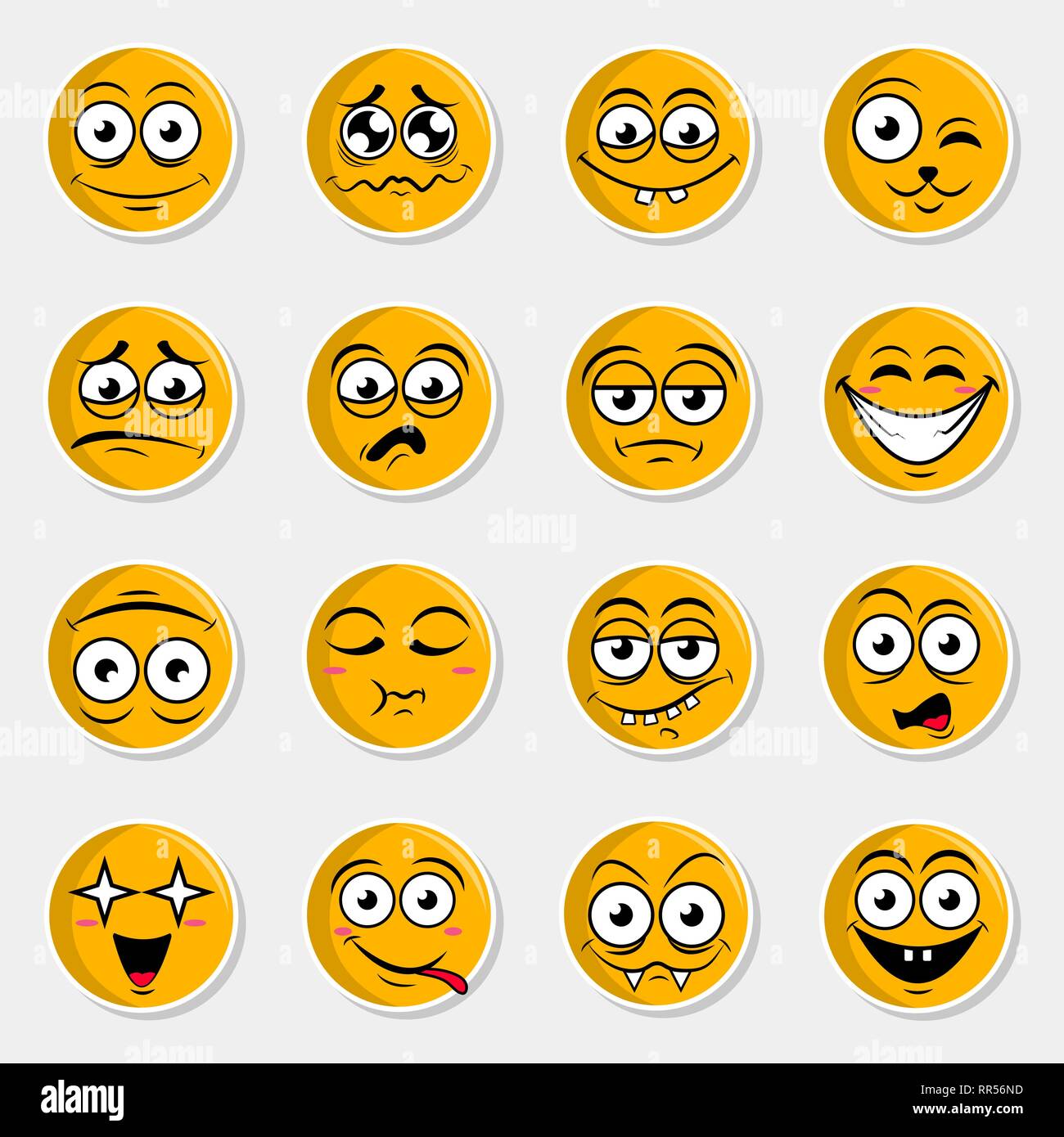 Happy yellow symbol emotions icons vector illustration Stock Vector ...