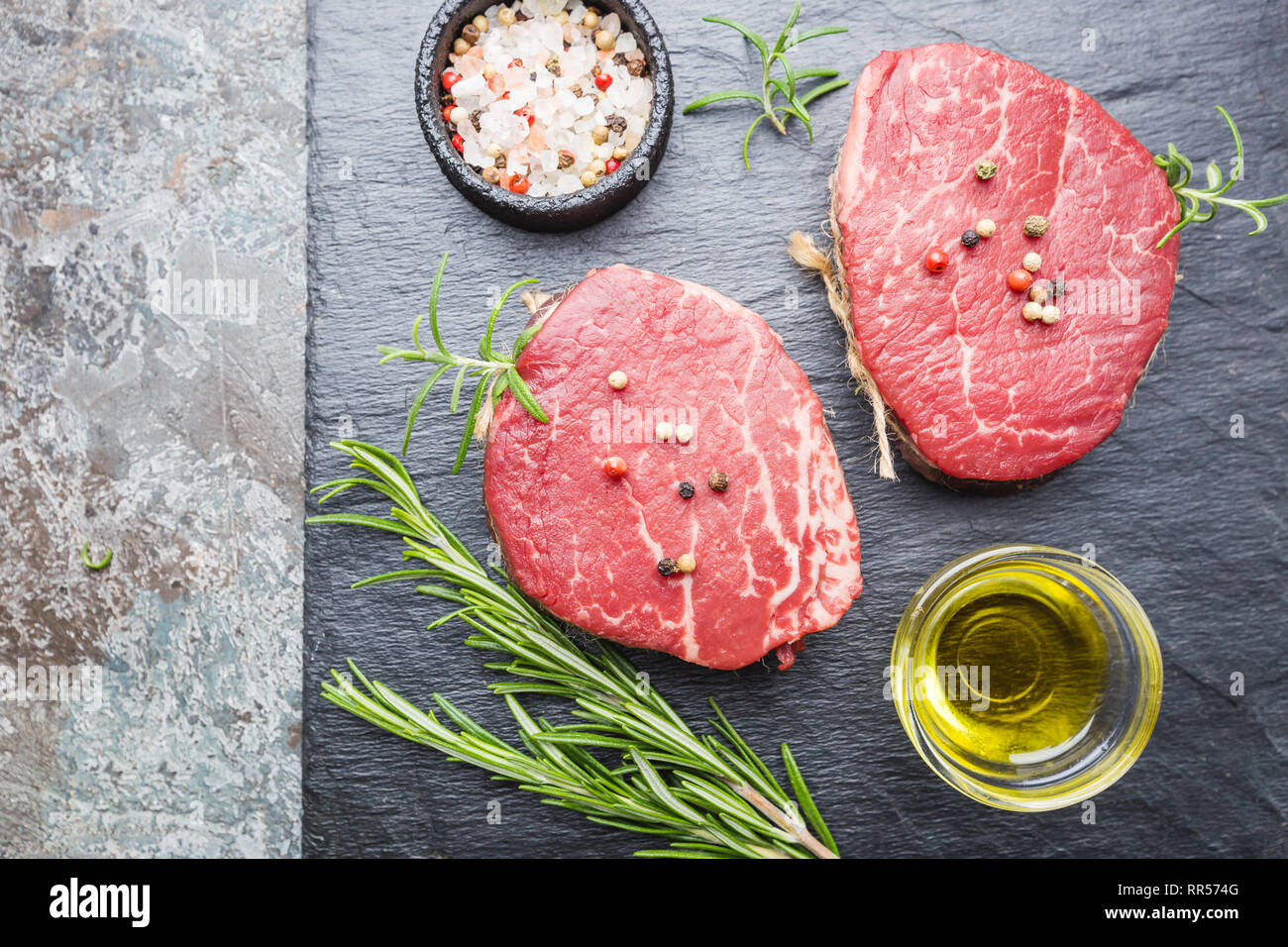 Raw marbled meat steak Stock Photo - Alamy