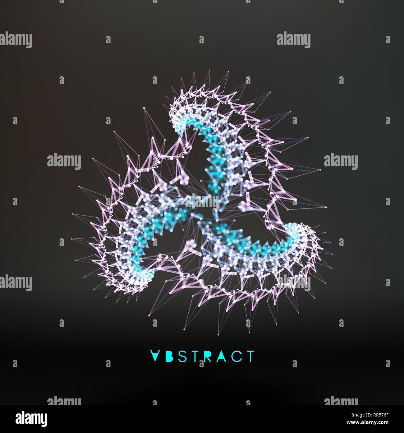 3d connection structure. Futuristic technology style. Low-poly element ...