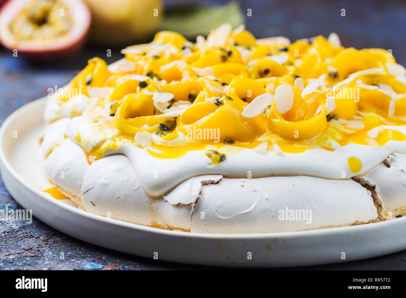 Meringue cake Pavlova Stock Photo - Alamy