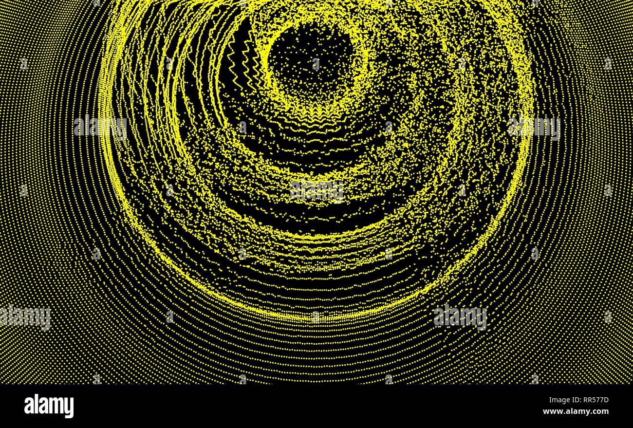 3D wavy background with ripple effect. Vector illustration with ...