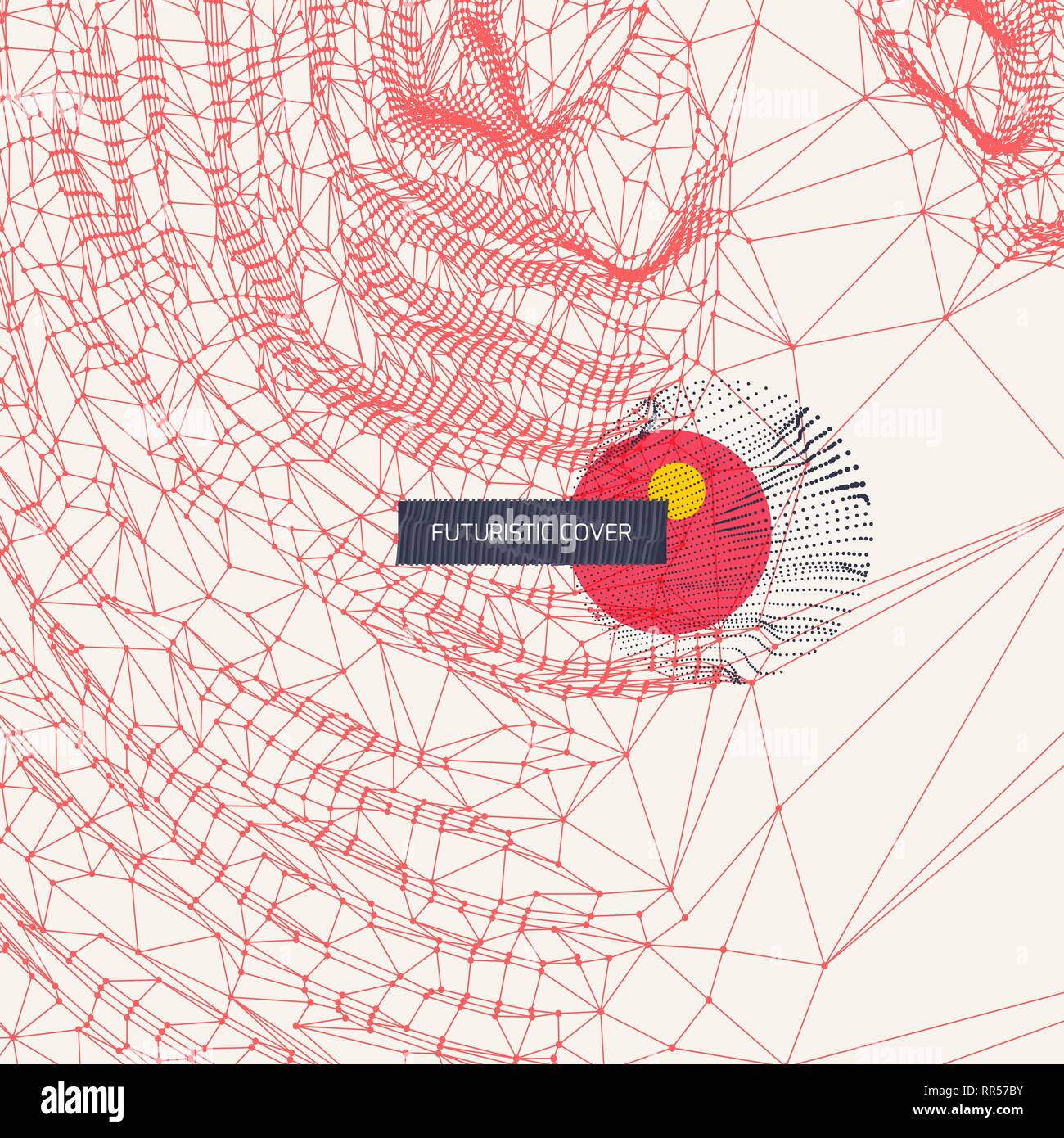 Lattice structure. Science or technology background. 3d grid surface ...