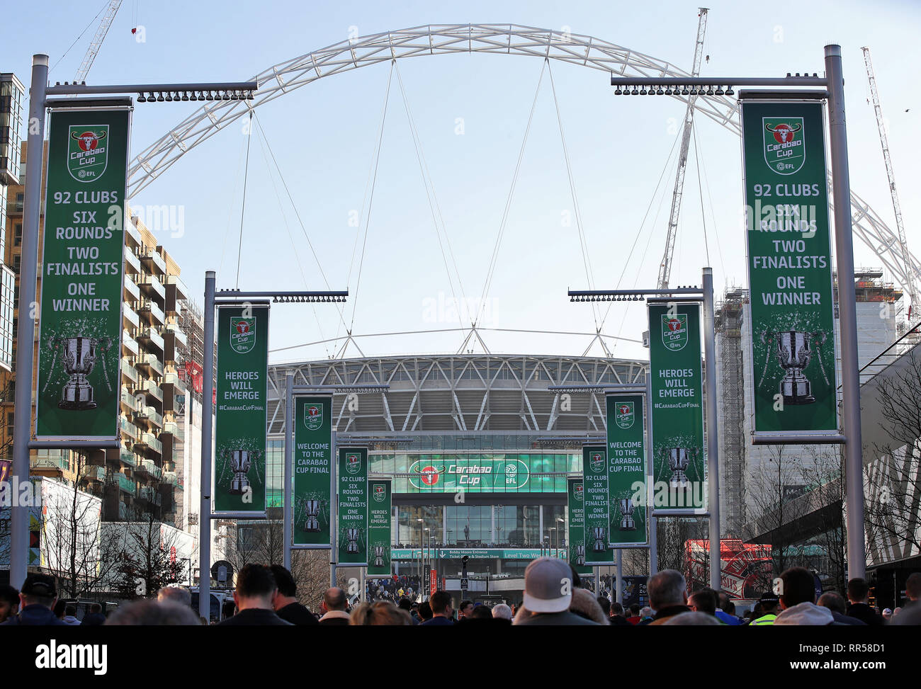 Fans on Wembley Way near the stadium before the Carabao Cup Final at ...