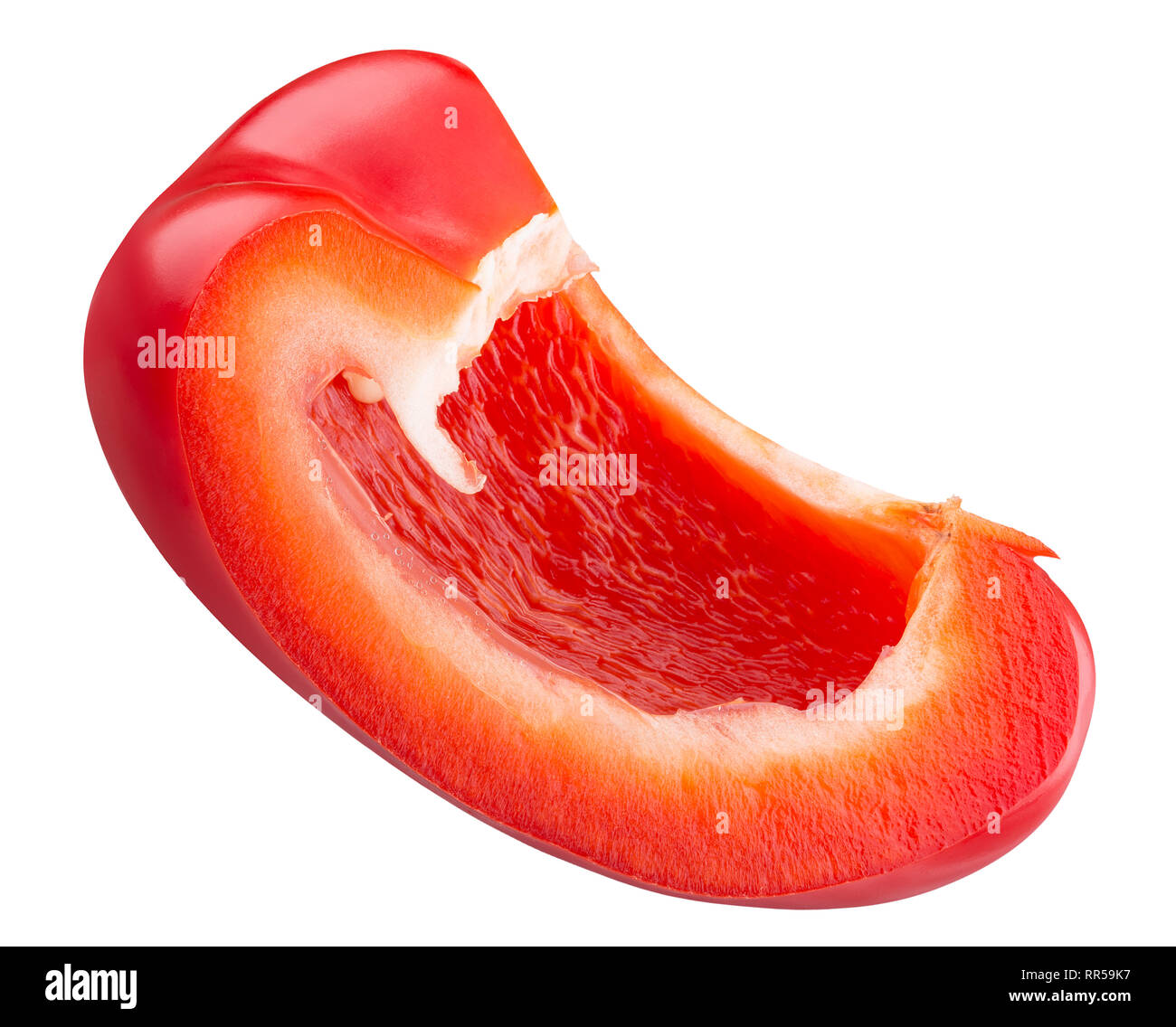 red pepper slice isolated on a white background Stock Photo - Alamy