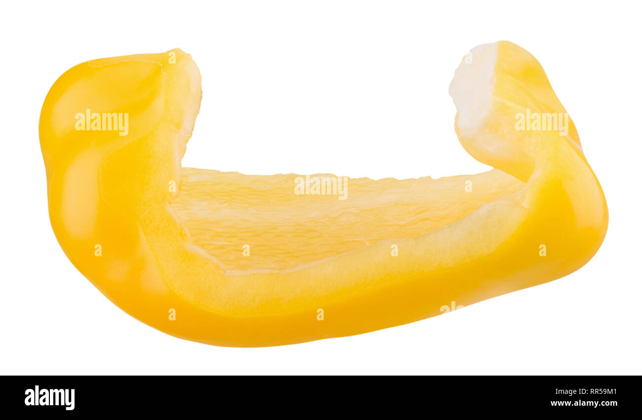 yellow pepper slice isolated on a white background Stock Photo - Alamy