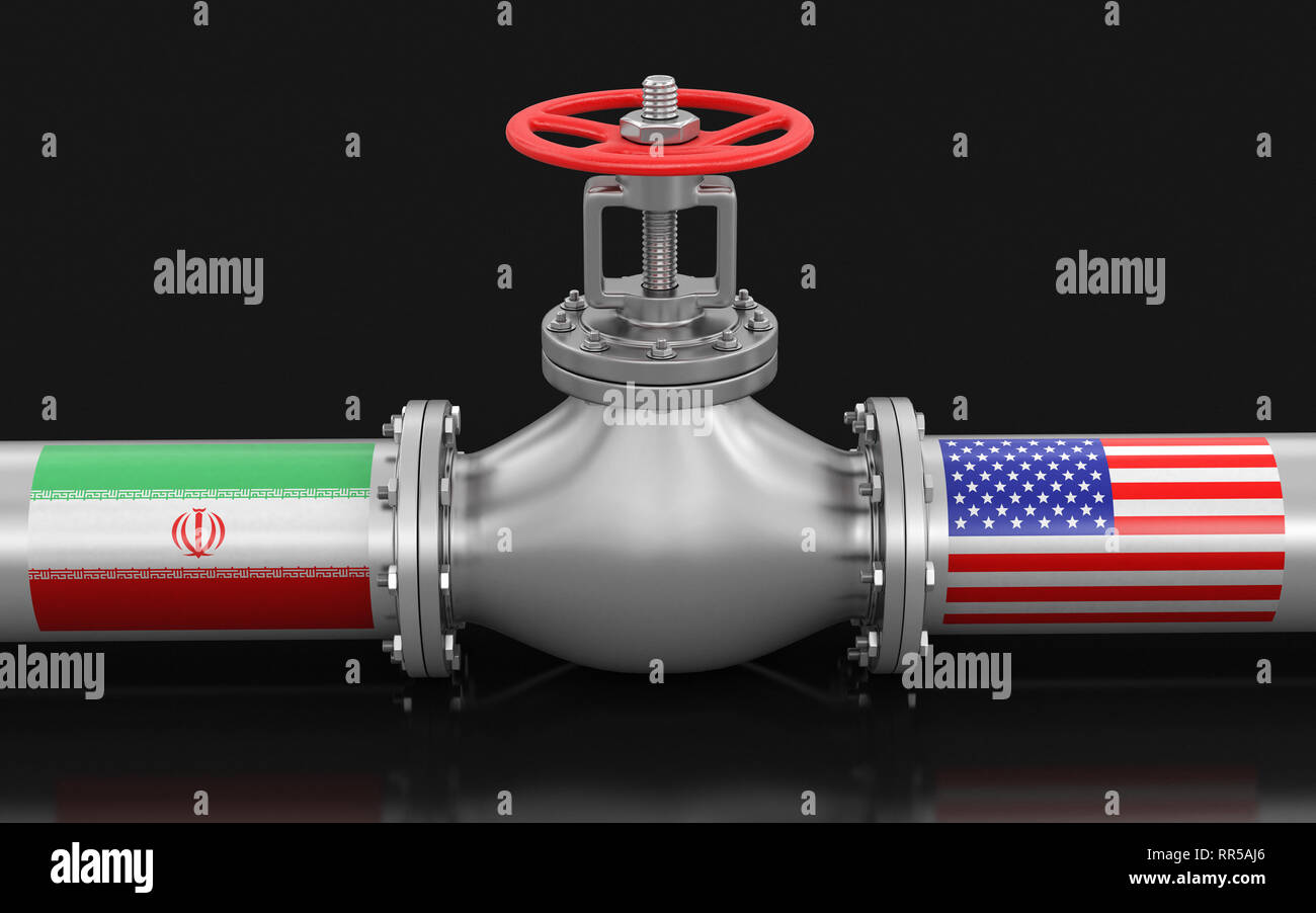 Pipeline with flags. Image with clipping path Stock Photo - Alamy