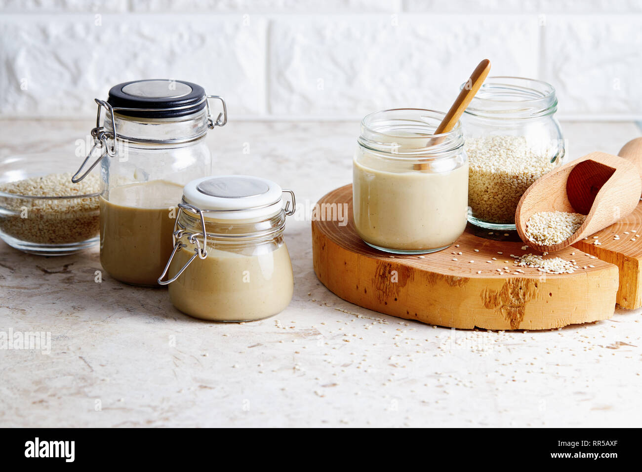 Tahini sesame paste jar hi-res stock photography and images - Alamy