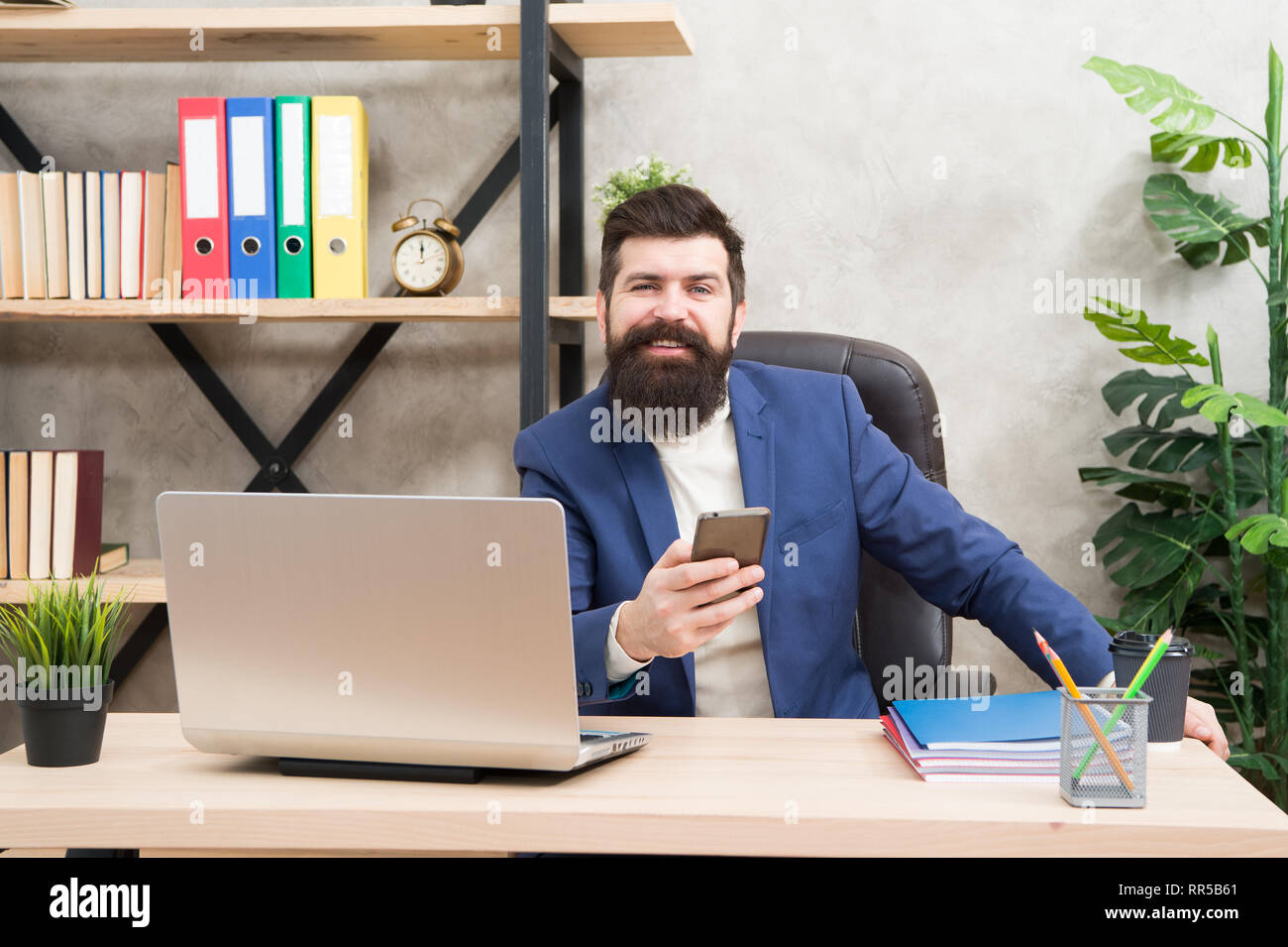 digital marketing. Businessman in formal outfit. man use laptop and ...
