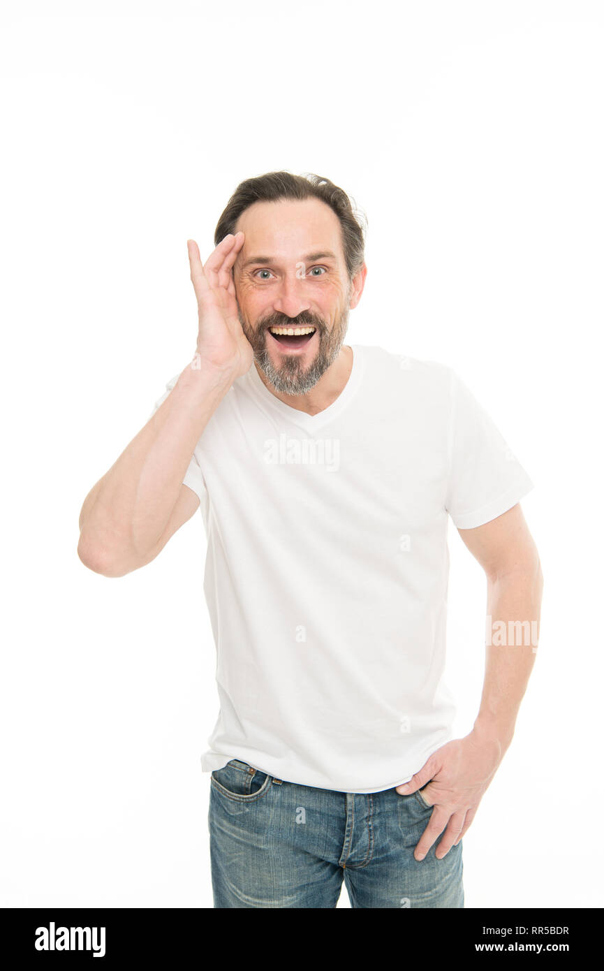 Wow Excited Mature Man Mature Man With Grey Beard Hair Mature