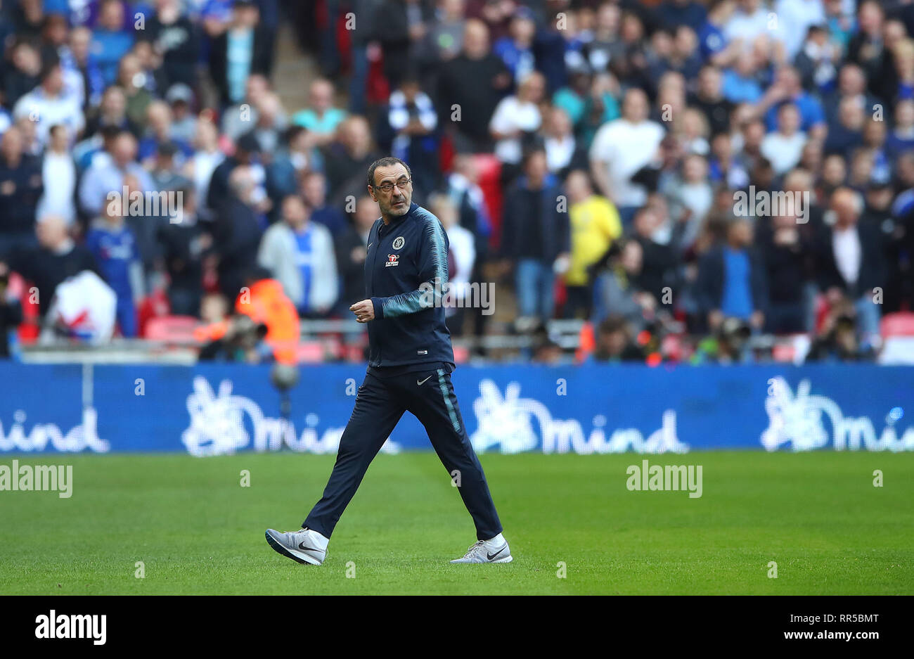 Chelsea manager Maurizio Sarri before the Carabao Cup Final at Wembley ...
