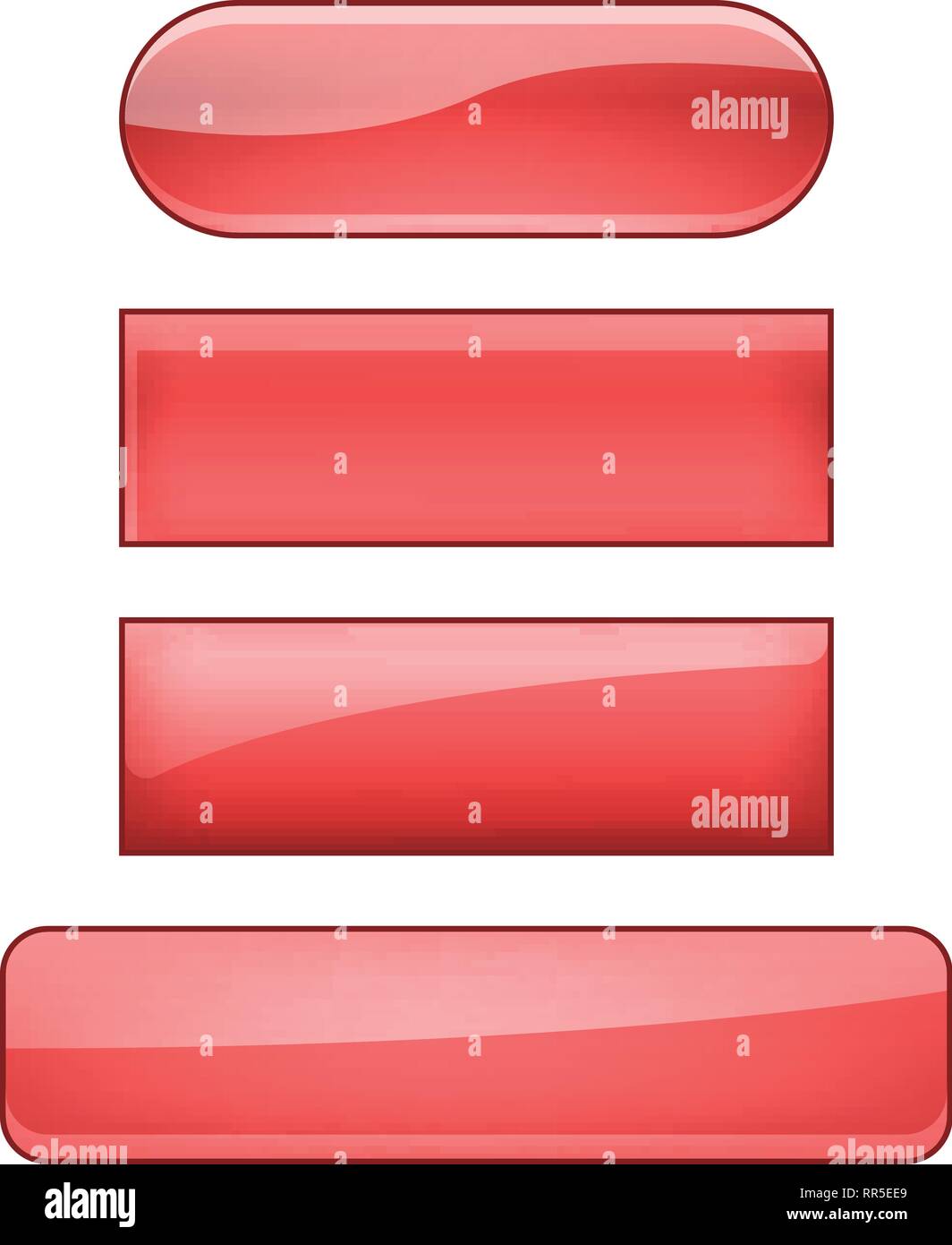 Vector Bright Glossy Web Buttons Set Red Stock Vector Image And Art Alamy