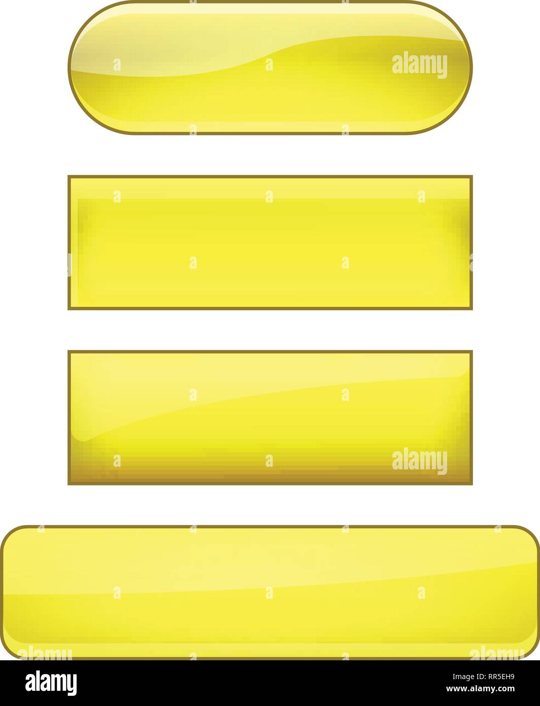vector bright glossy web buttons set - yellow Stock Vector Image & Art ...