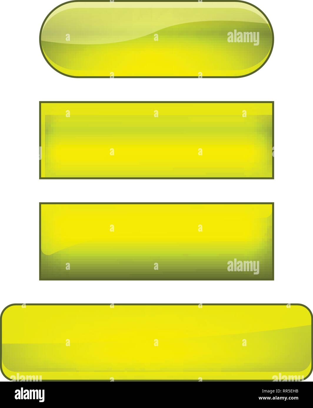 vector bright glossy web buttons set - green and yellow Stock Vector ...