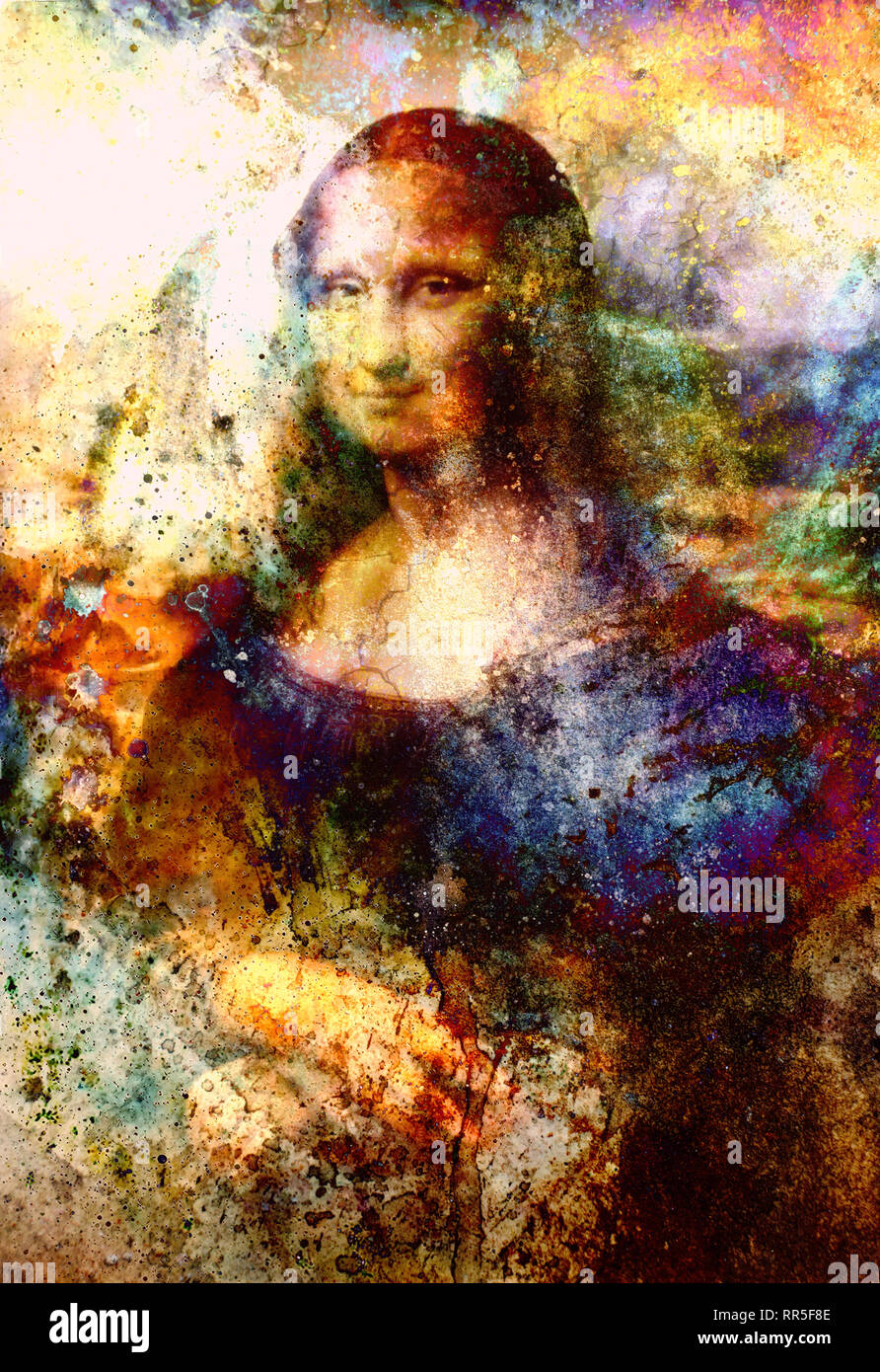 Reproduction of painting Mona Lisa by Leonardo da Vinci and graphic ...