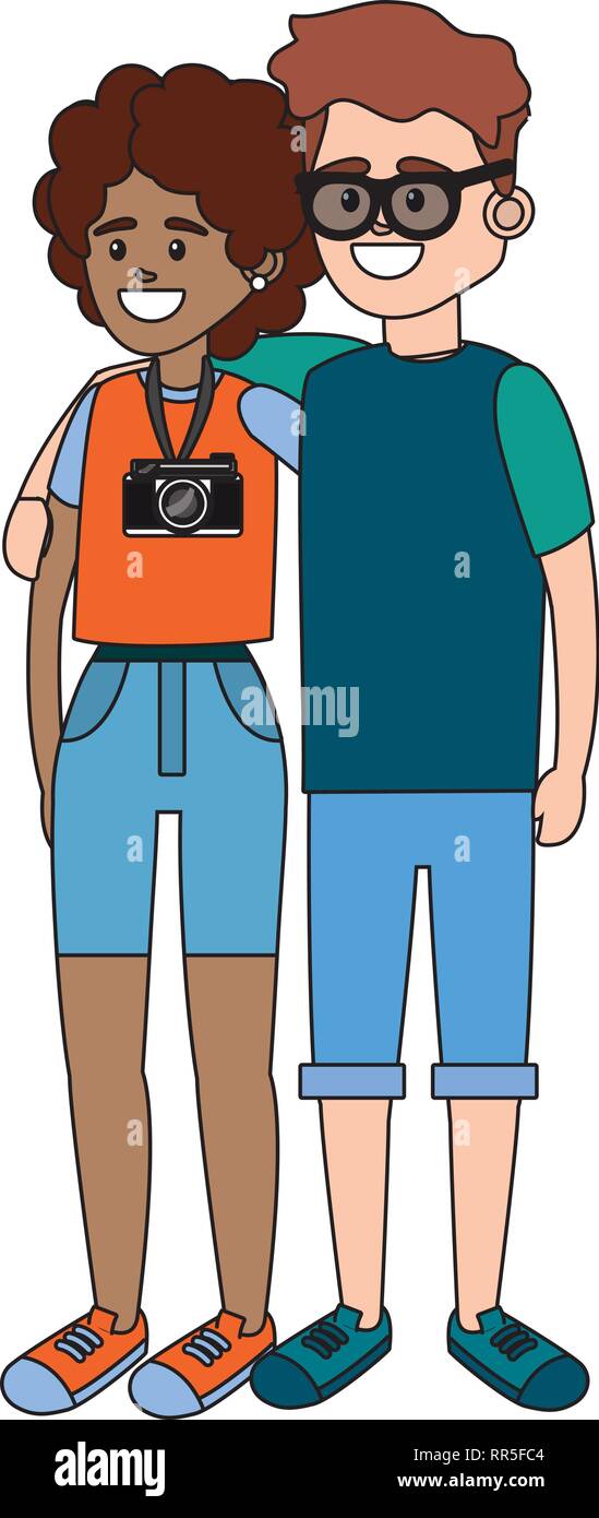 tourist couple cartoon Stock Vector Image & Art - Alamy