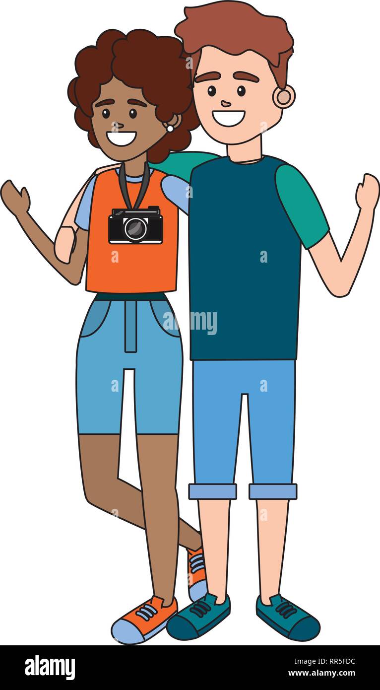 tourist couple cartoon Stock Vector Image & Art - Alamy