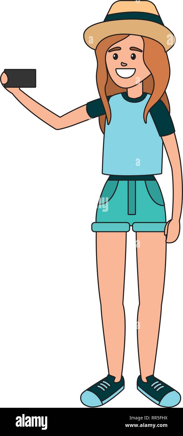 Happy woman tourist visit Stock Vector Images - Alamy